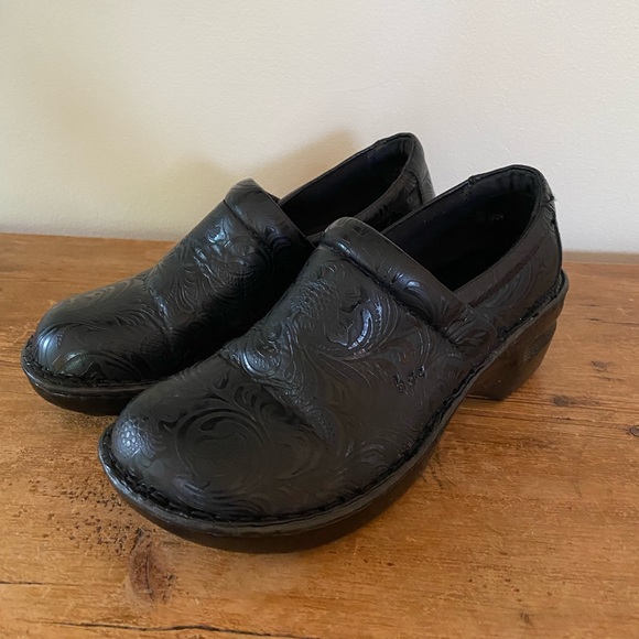 boc | Shoes | Boc Black Peggy Floral Embossed Clogs | Poshmark